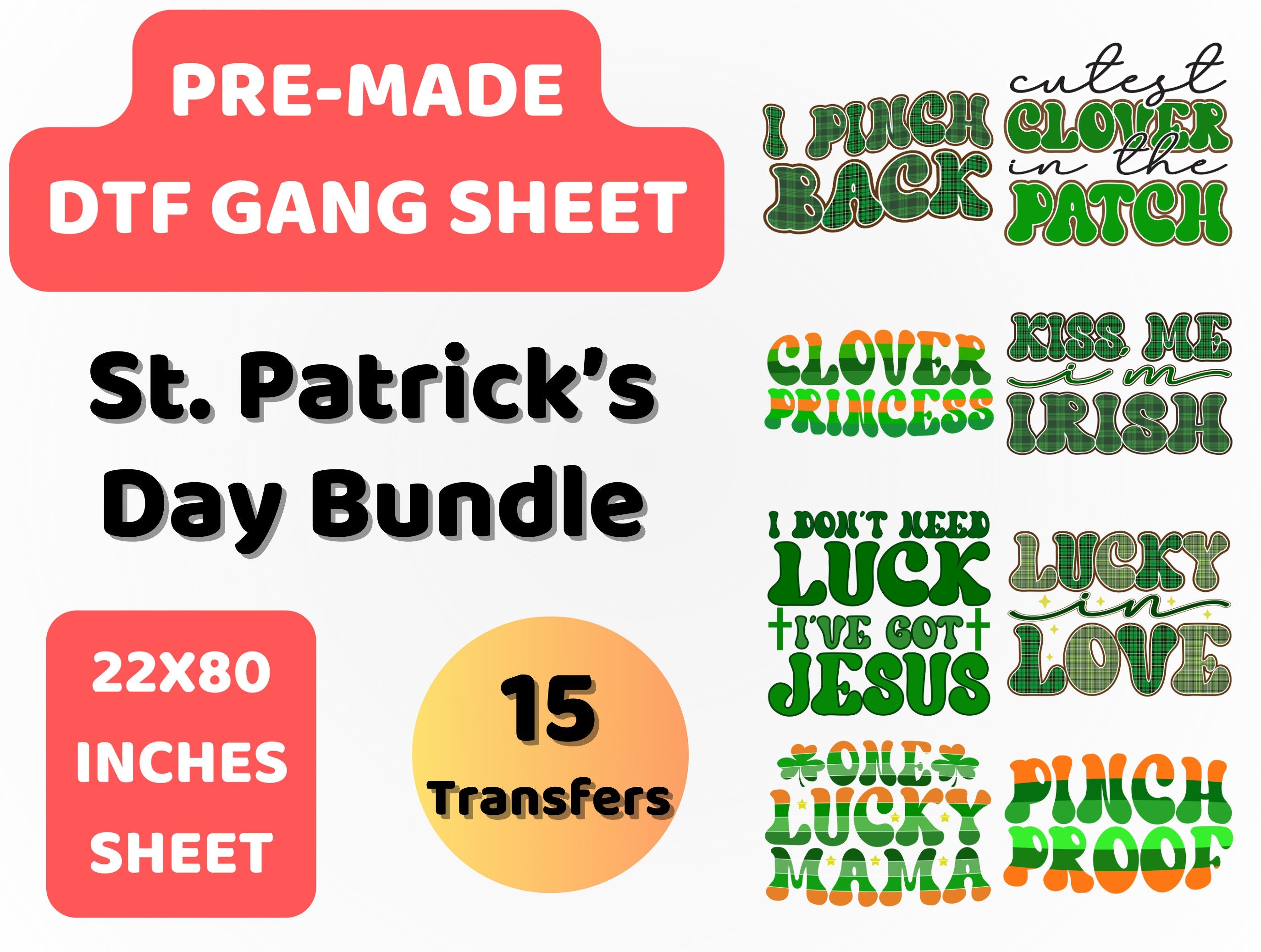 St. Patricks Day Bundle St. Patricks v3 Transfer – One Heart Apparel