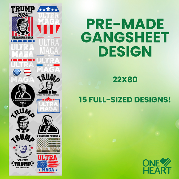 Trump 2024 Bundle Ultra Maga Trump v5 Transfer – One Heart Apparel