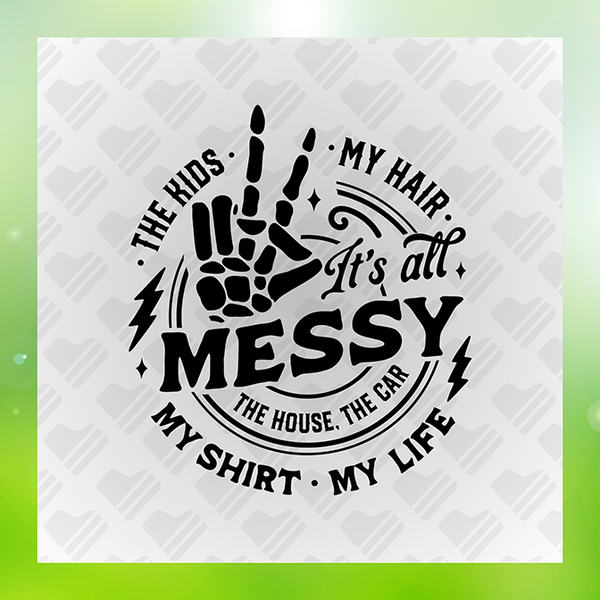 The Kids My Hair It's All Messy Sticker – One Heart Apparel