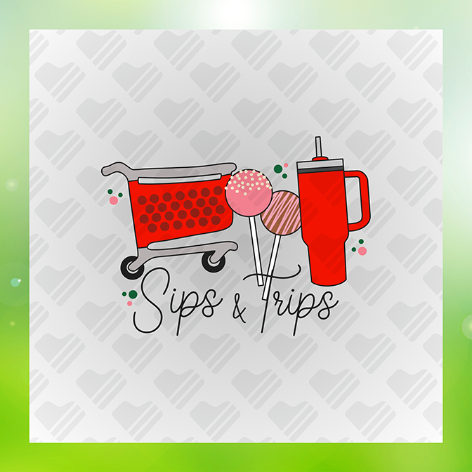 Sips & Trip Sticker – One Heart Apparel