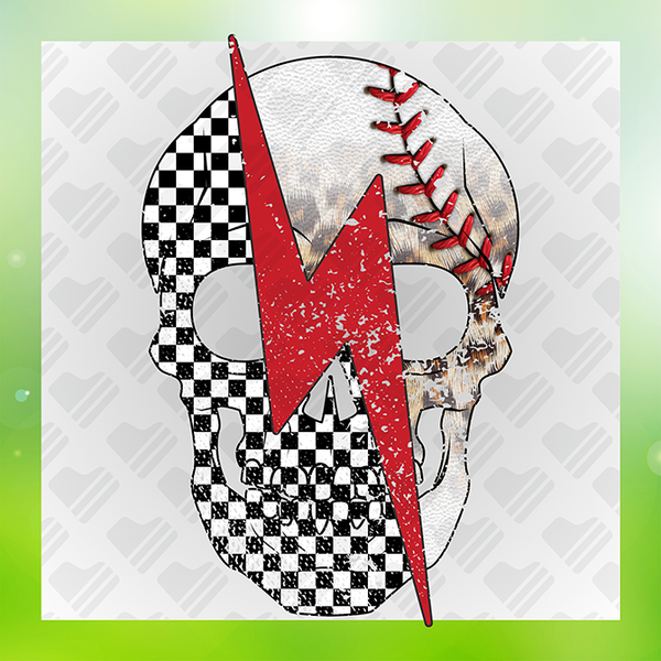 Skull Checkered and Stitch Sticker – One Heart Apparel