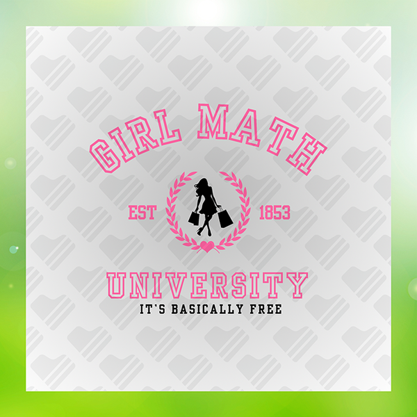 Girl Math University Sticker – One Heart Apparel
