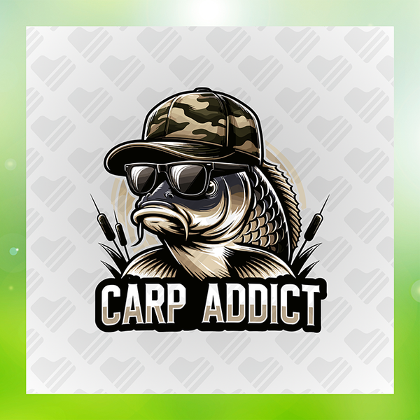 Carp Addict Fishing Sticker – One Heart Apparel